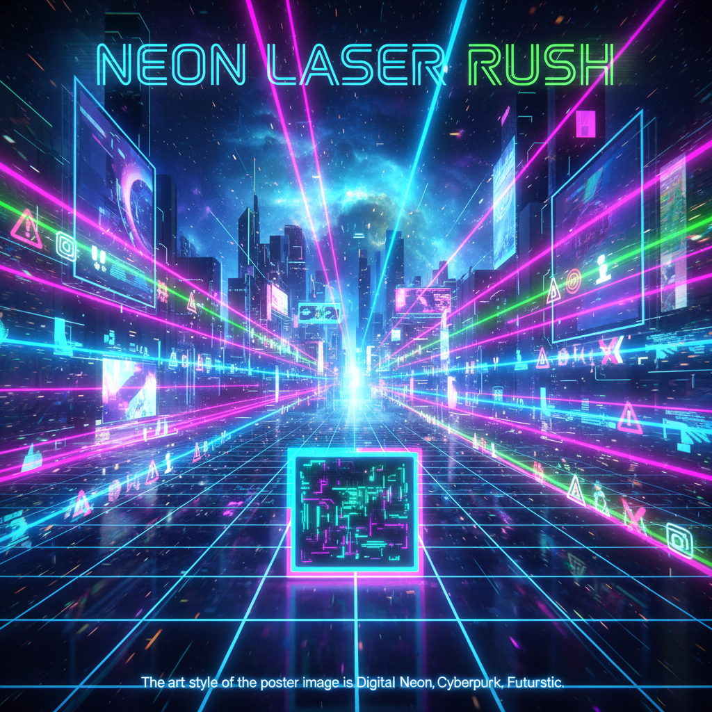 Neon Laser Rush - Fixed Shooter Arcade by Jabali AI