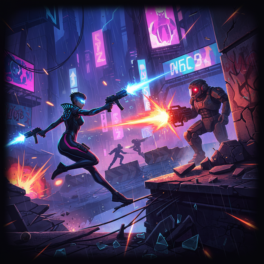 Neon Reign: Gunbound - Directional Shooter by Jabali AI