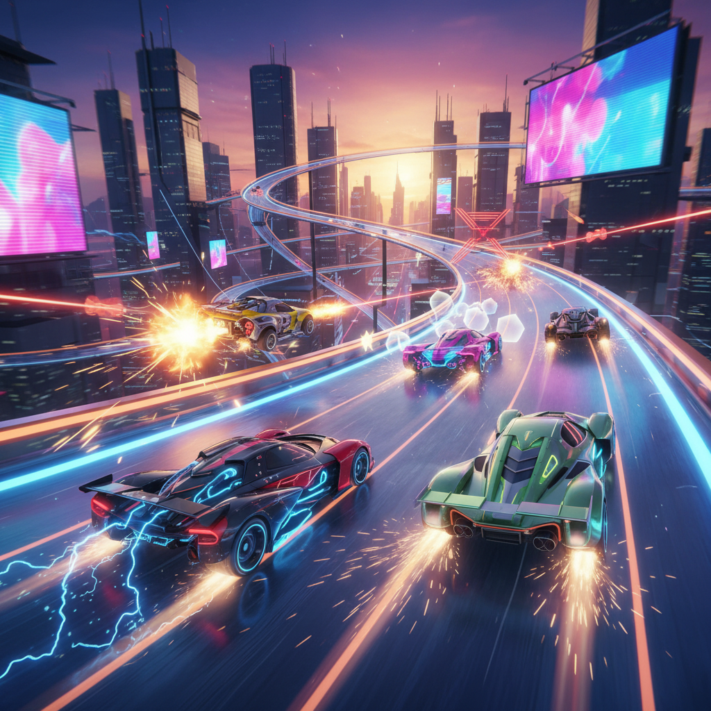 Neon Velocity: Combat Circuit - 3D Racing by Jabali AI