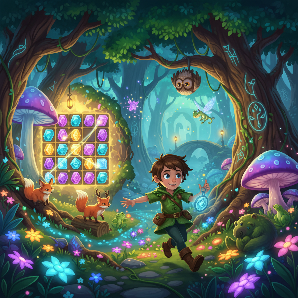 Enchanted Grove Quest - Match 3 Puzzle by Jabali AI