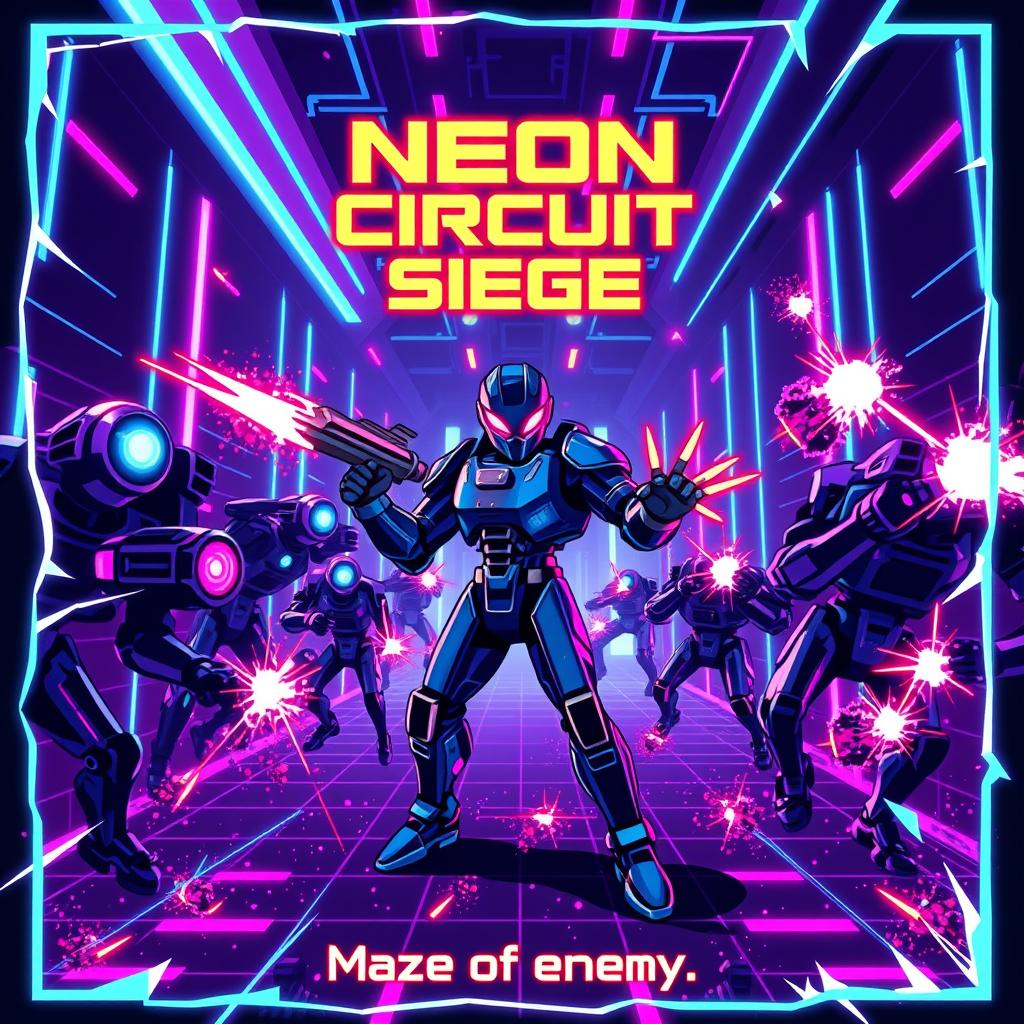 Neon Circuit Siege - Maze Shooter Arcade by Jabali AI