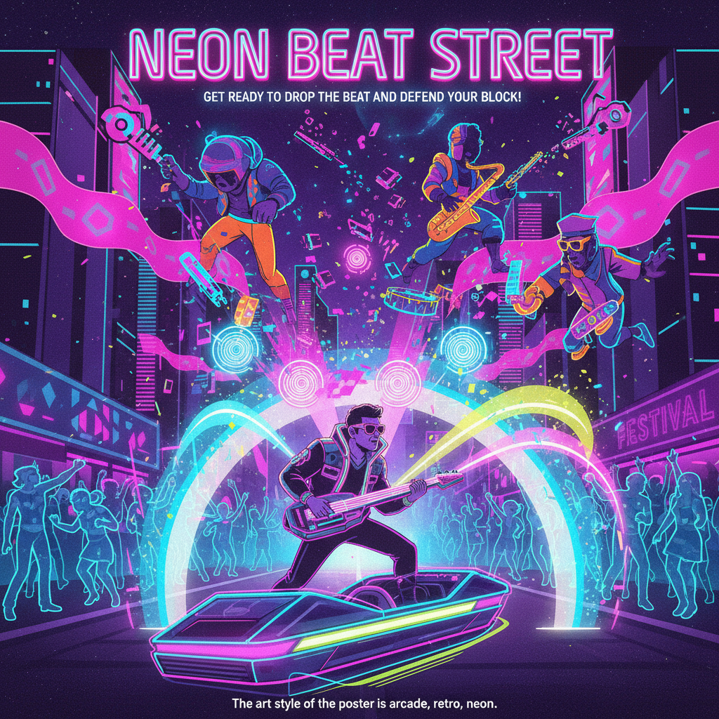 Neon Beat Street - Fixed Shooter Arcade by Jabali AI