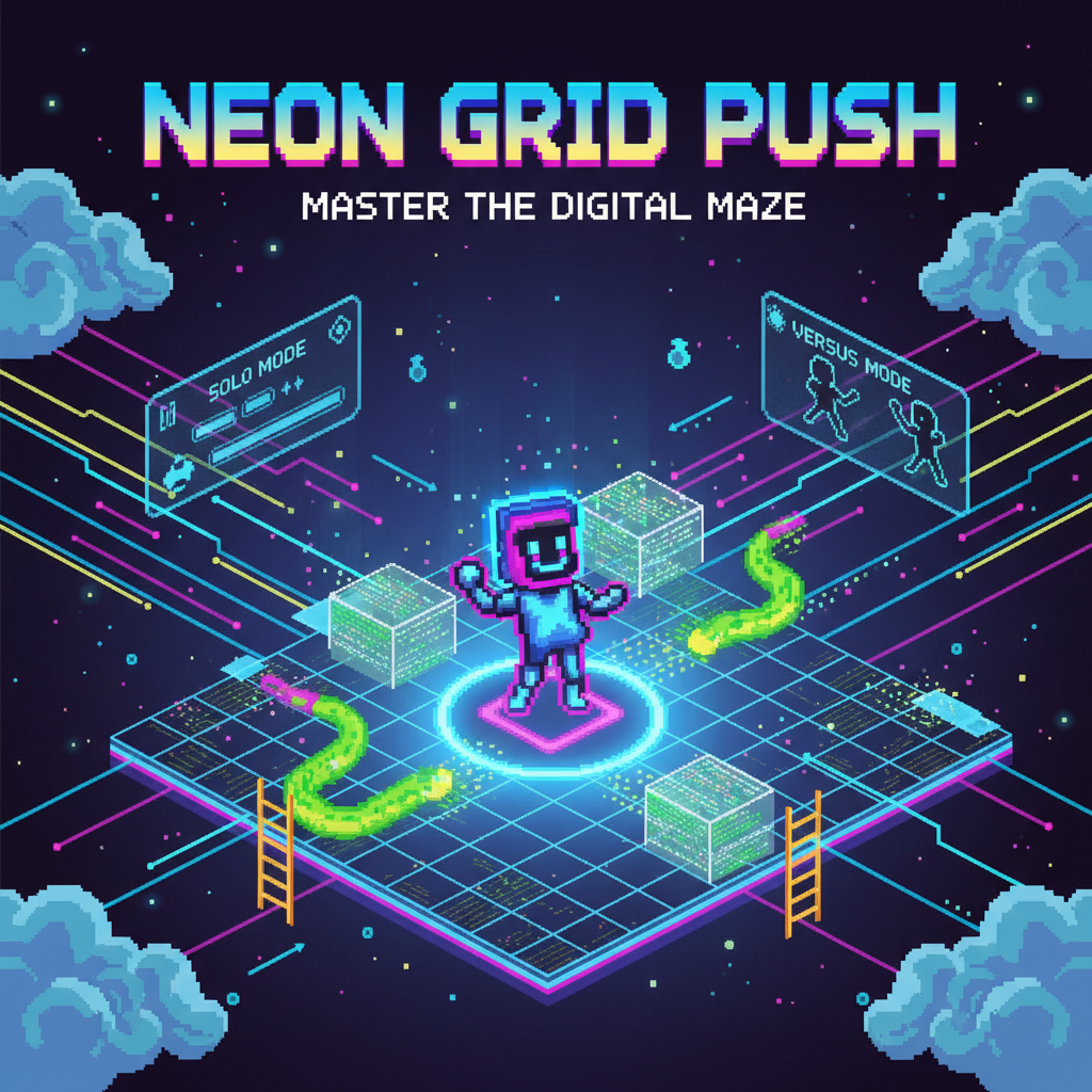 Neon Grid Push - Grid-Based Puzzle by Jabali AI
