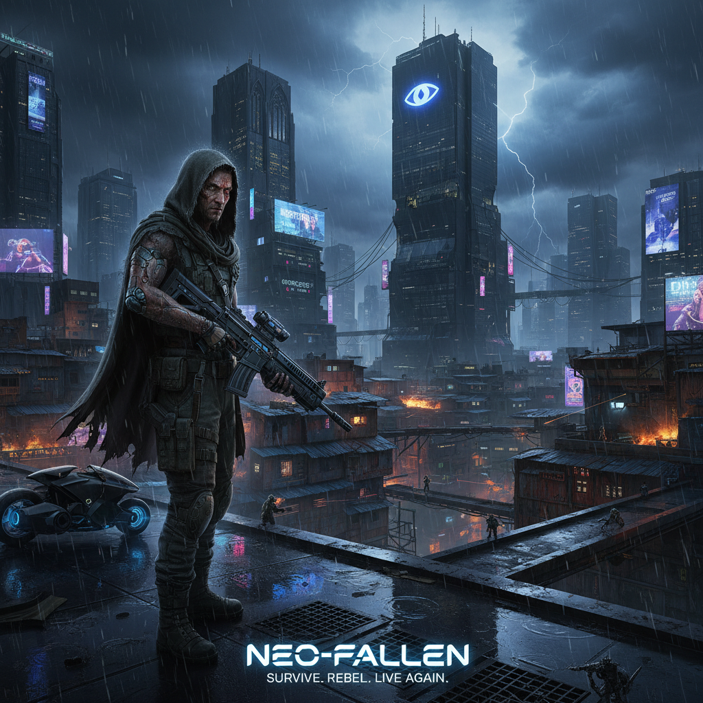 Neon Fracture Rebellion - 3D Open World by Jabali AI