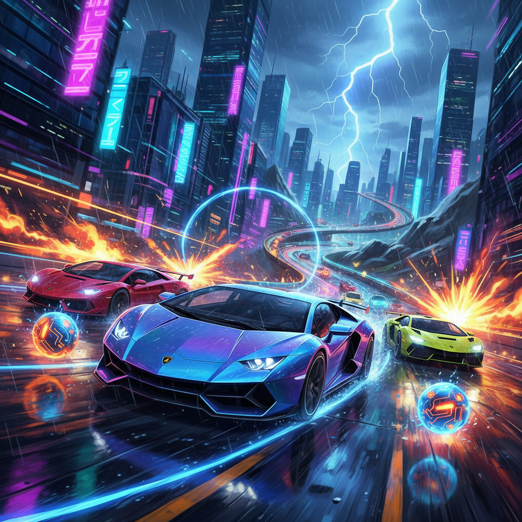 Neon Drift Warfare - 3D Racing by Jabali AI
