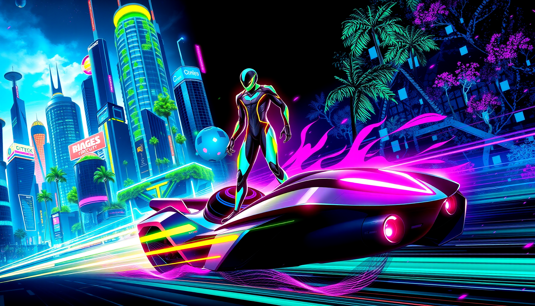 Neon Velocity Rush - Dungeon Crawler RPG by Jabali AI