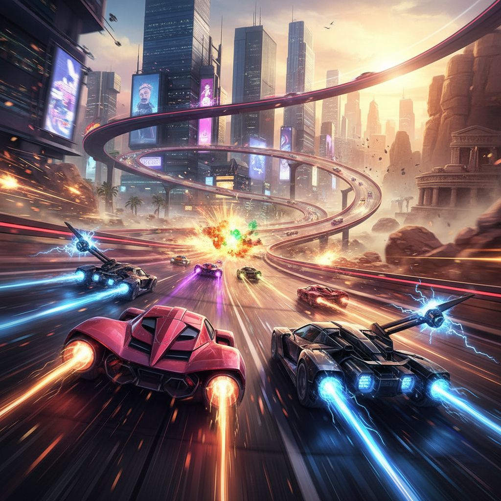 Neon Velocity: Combat Circuit - 3D Racing by Jabali AI