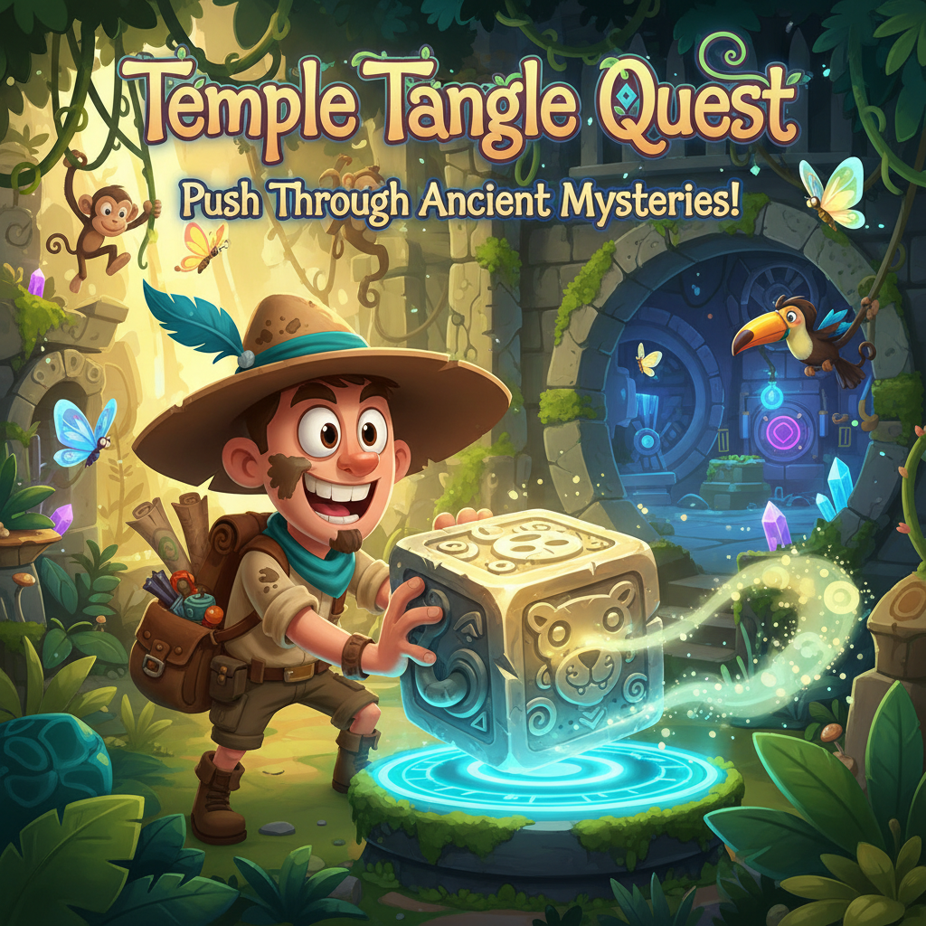 Temple Tangle Quest - Grid-Based Puzzle by Jabali AI
