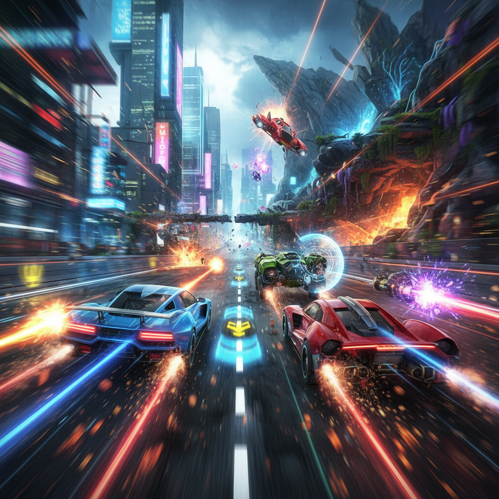 Neon Clash Racing - 3D Racing by Jabali AI
