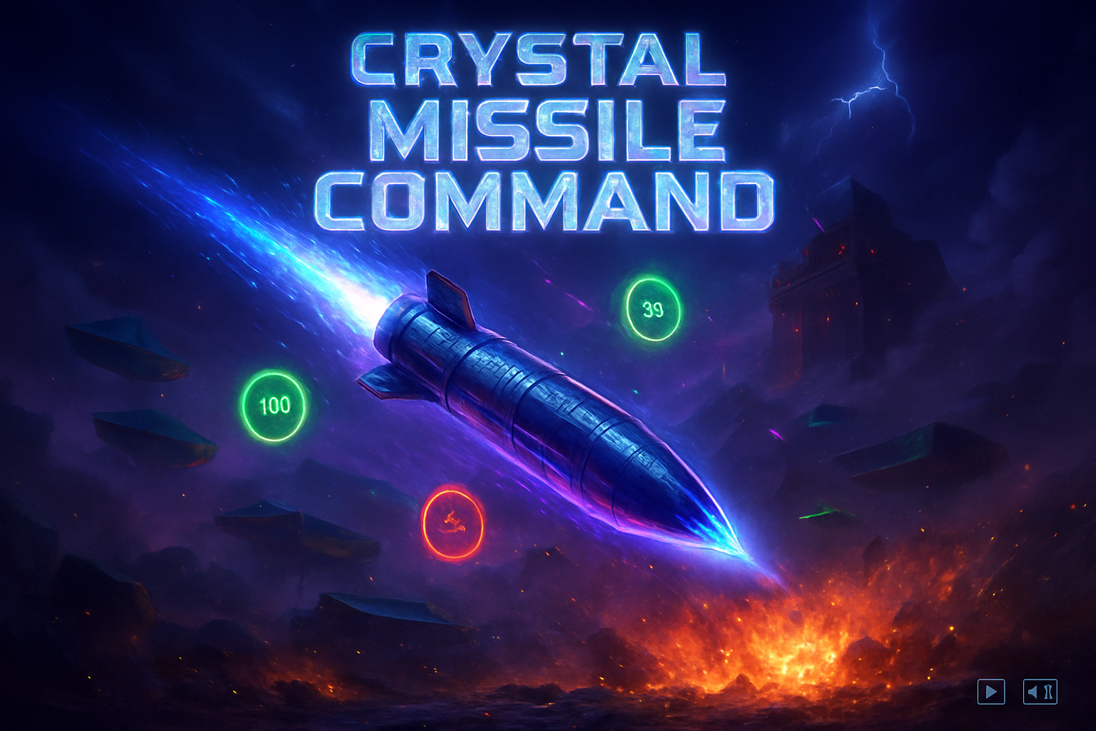 Crystal Missile Command - Strategic Defense Arcade by Jabali AI