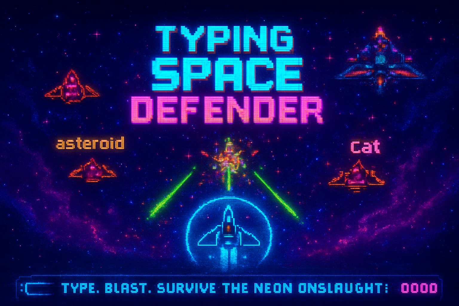 Typing Space Defender - Fixed Shooter Arcade by Jabali AI