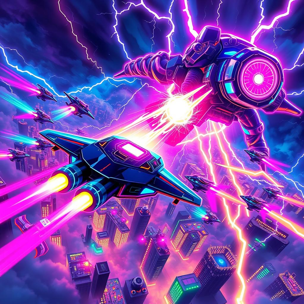 Neon Skyfighters - Fixed Shooter Arcade by Jabali AI