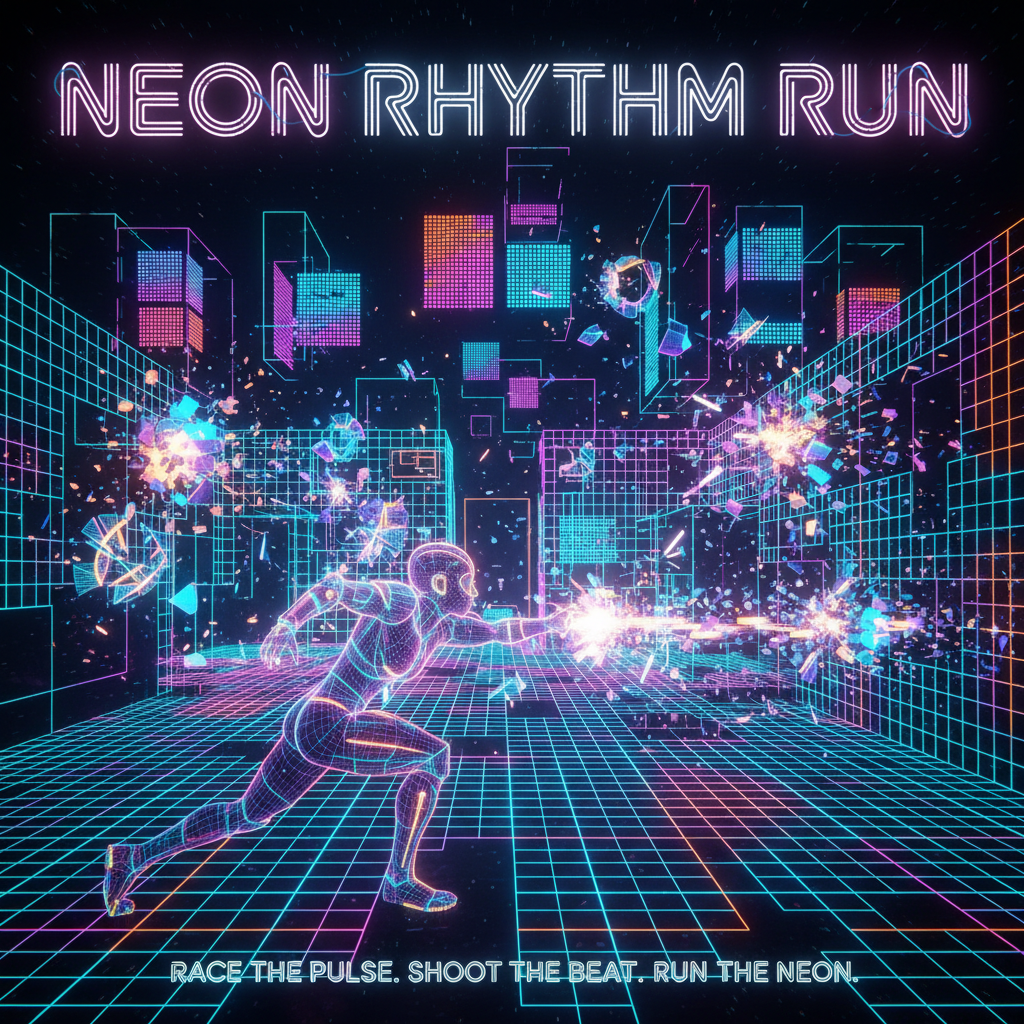 Neon Rhythm Run - Fixed Shooter Arcade by Jabali AI