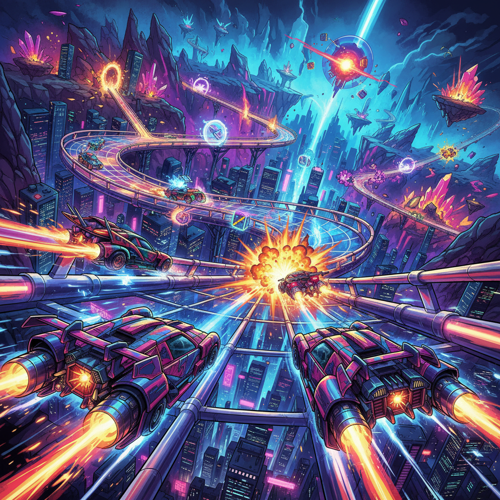 Neon Velocity: Combat Racers - 3D Racing by Jabali AI