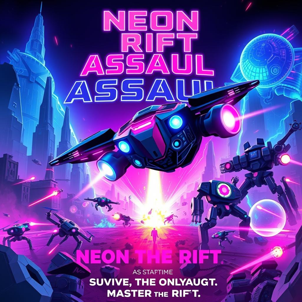 Neon Rift Assault - Fixed Shooter Arcade by Jabali AI