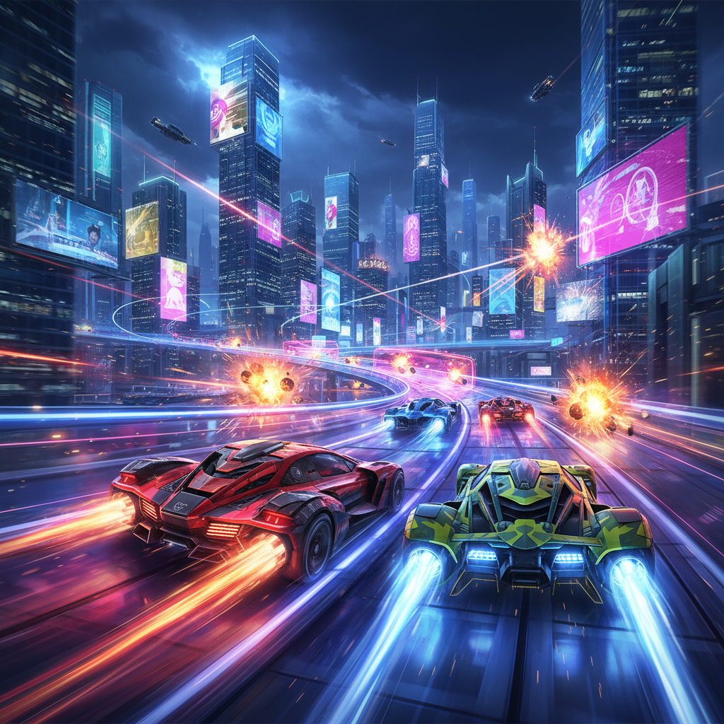 Neon Velocity: Combat Circuit - 3D Racing by Jabali AI
