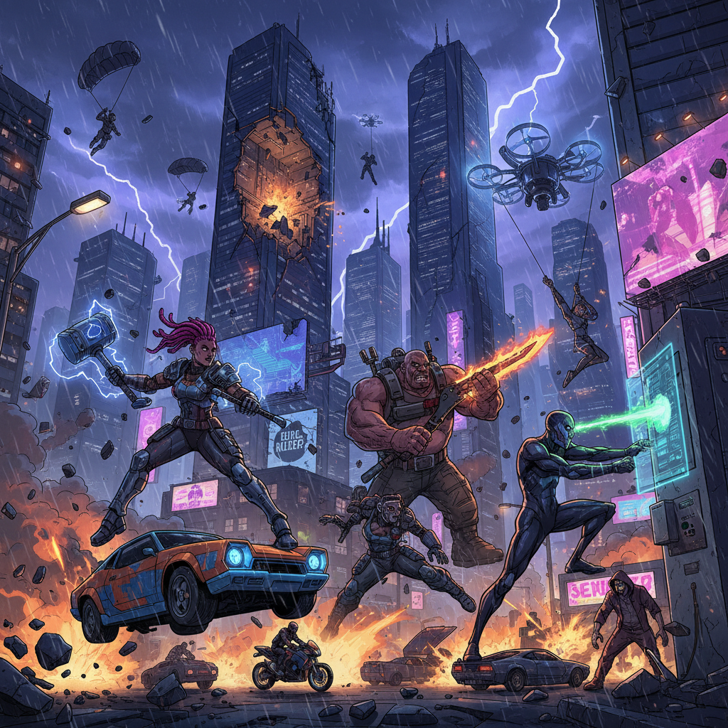Neon City Showdown - 3D Open World by Jabali AI