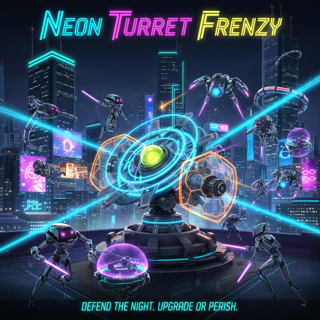 Neon Turret Frenzy - Fixed Shooter Arcade by Jabali AI