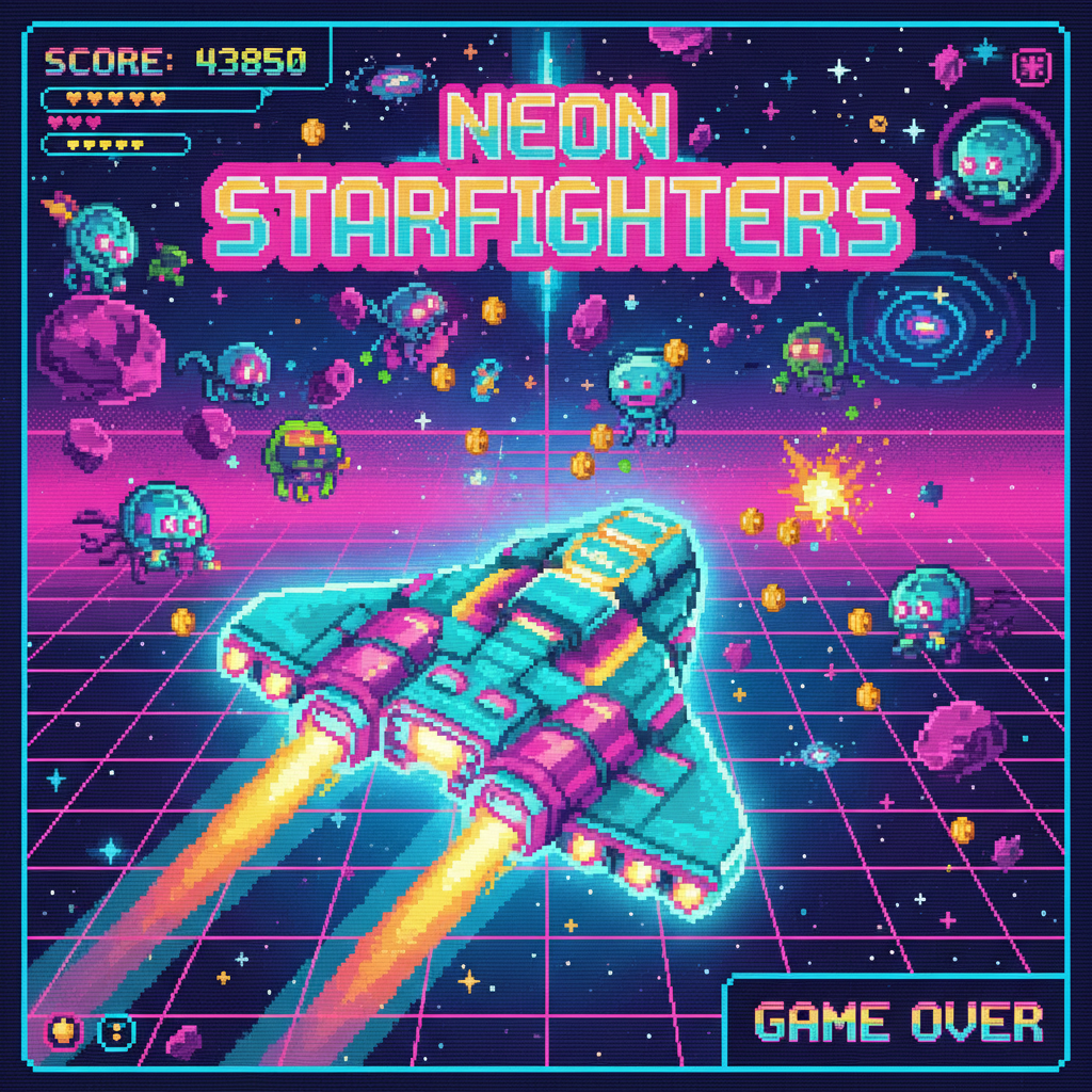 Neon Starfighters - Fixed Shooter Arcade by Jabali AI