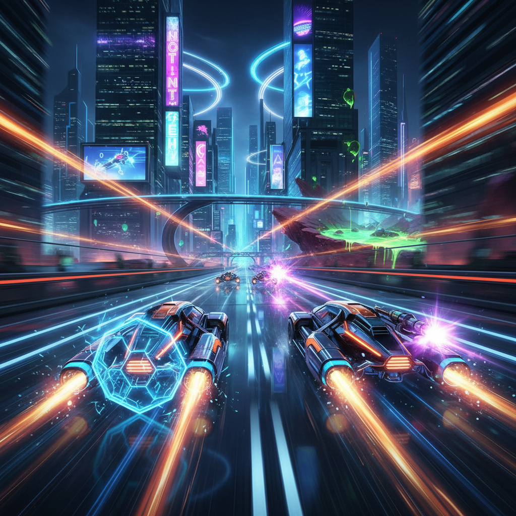 Neon Velocity: Battle Circuit - 3D Racing by Jabali AI