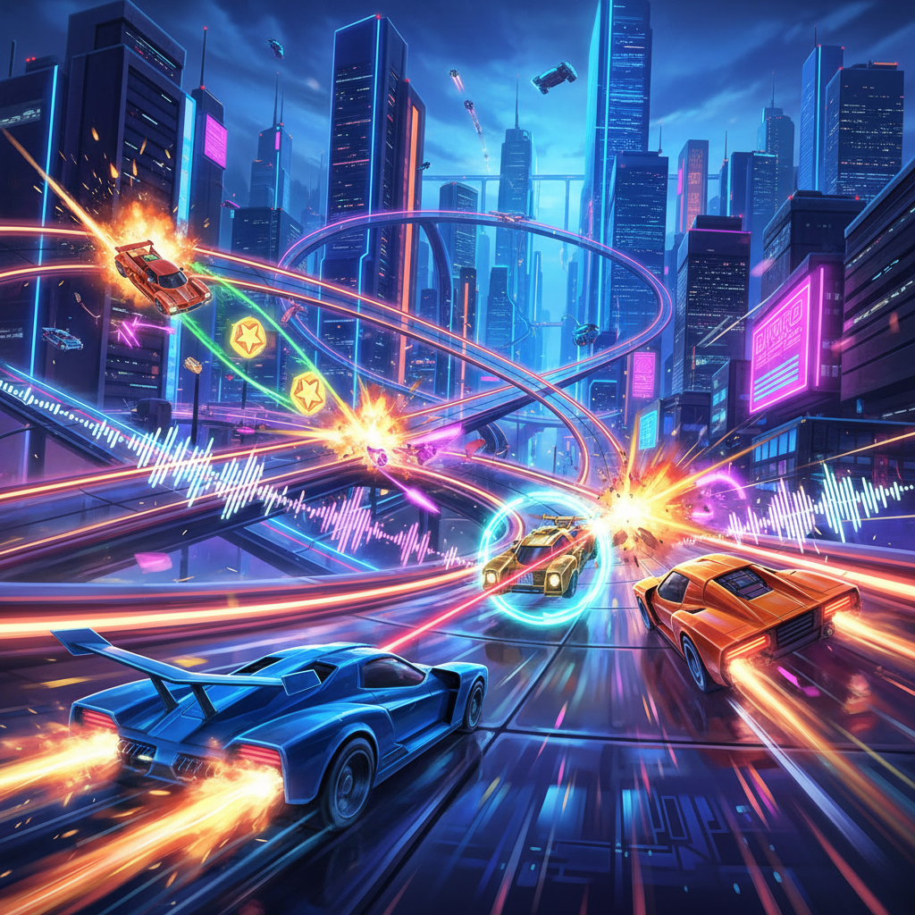 Neon Fury: Turbo Combat - 3D Racing by Jabali AI