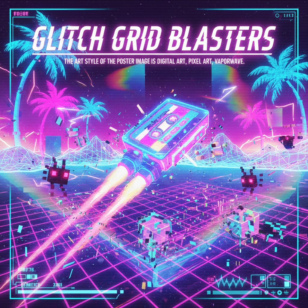 Glitch Grid Blasters - Fixed Shooter Arcade by Jabali AI