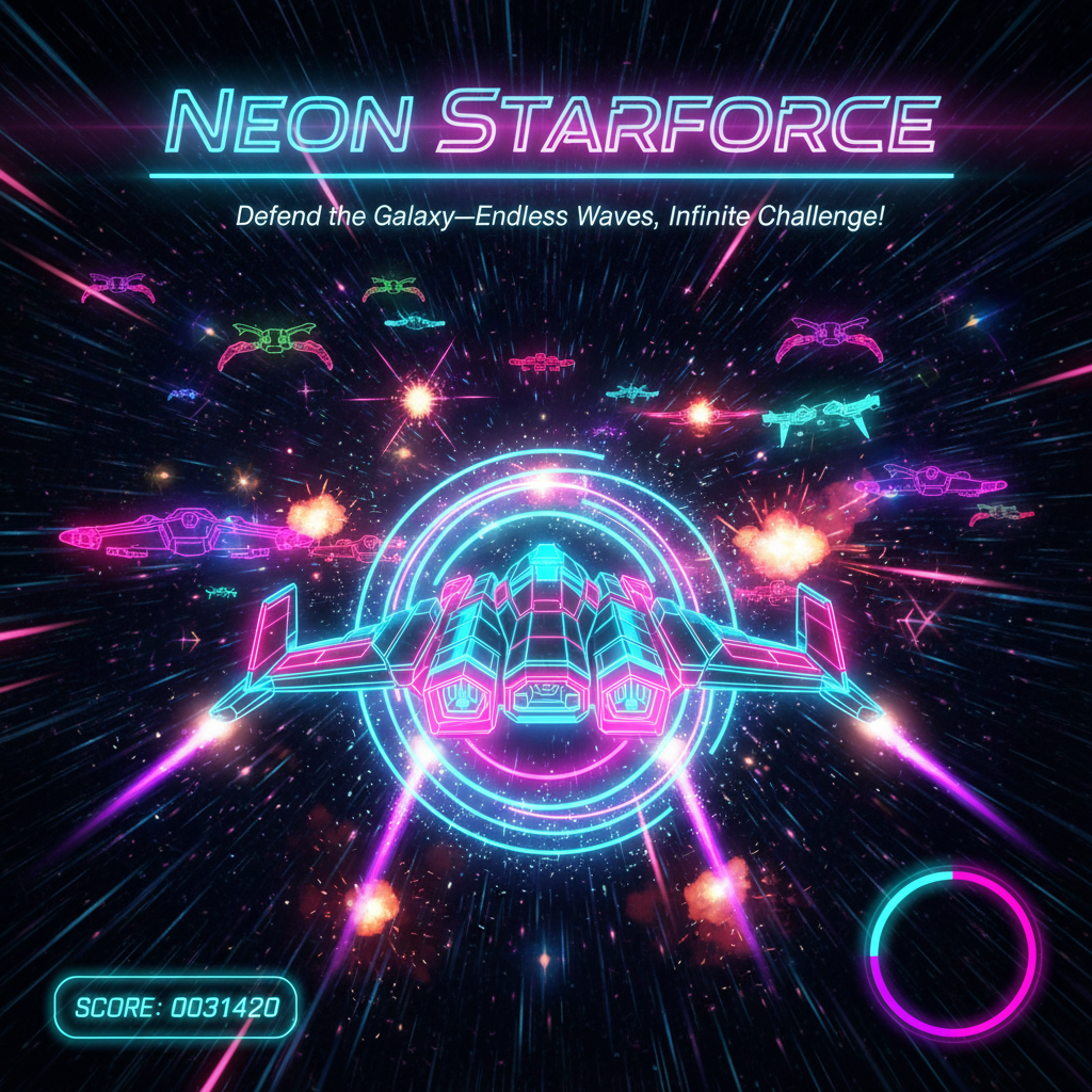 Neon Starforce - Fixed Shooter Arcade by Jabali AI