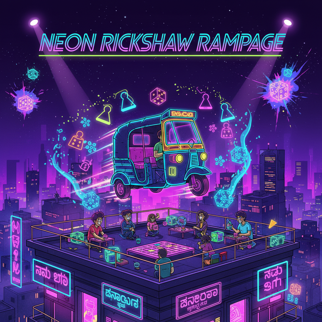 Neon Rickshaw Rampage - Fixed Shooter Arcade by Jabali AI