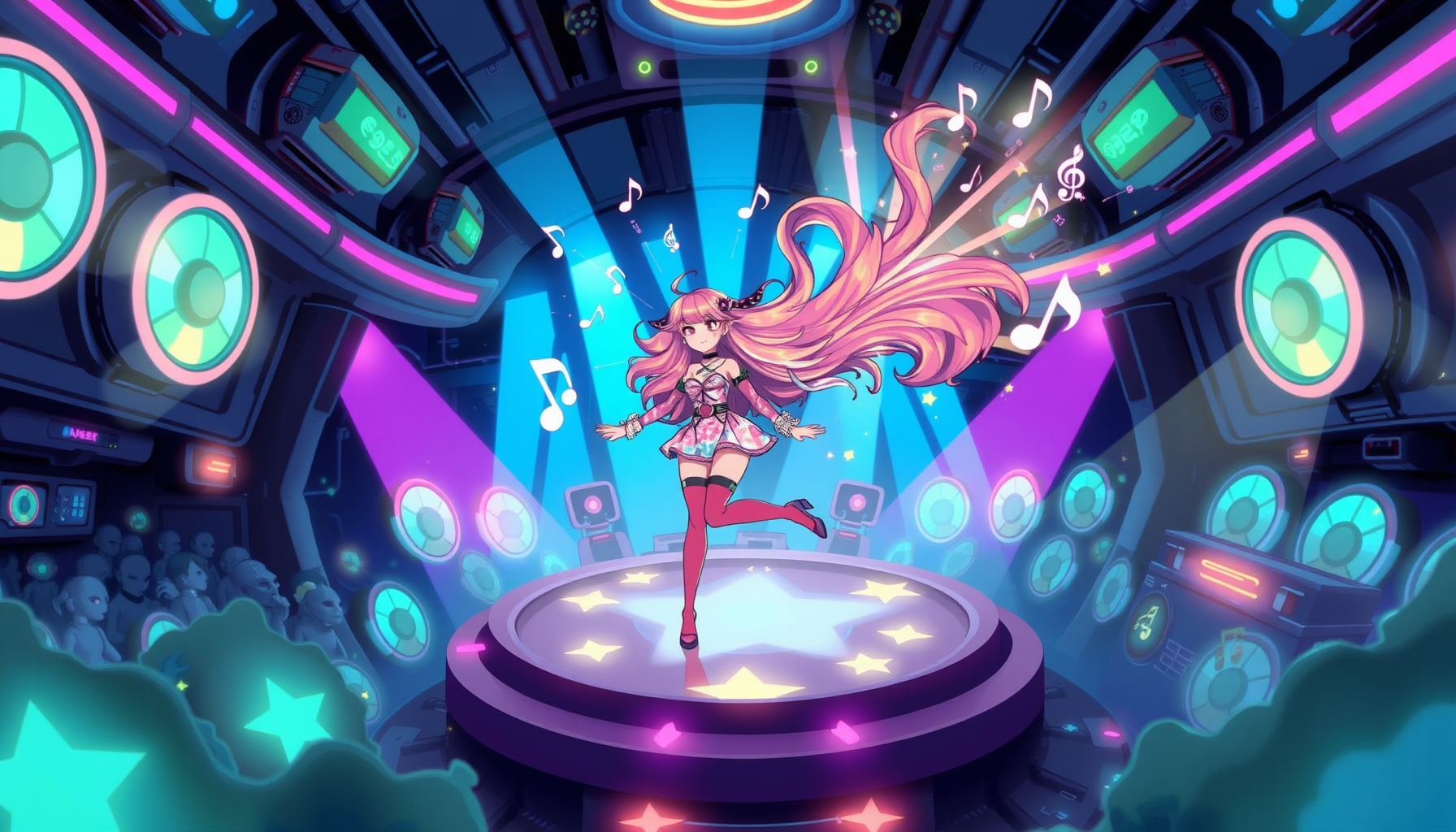 Galactic Harmonix: Melodies of Defiance - Rhythm Platformer by Jabali AI