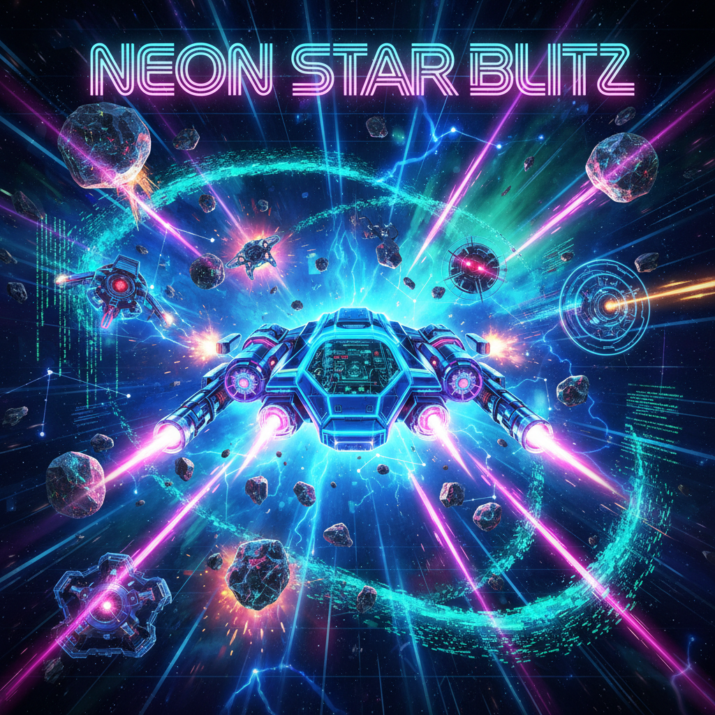 Neon Star Blitz - Fixed Shooter Arcade by Jabali AI