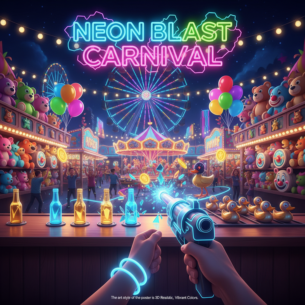 Neon Blast Carnival - Fixed Shooter Arcade by Jabali AI