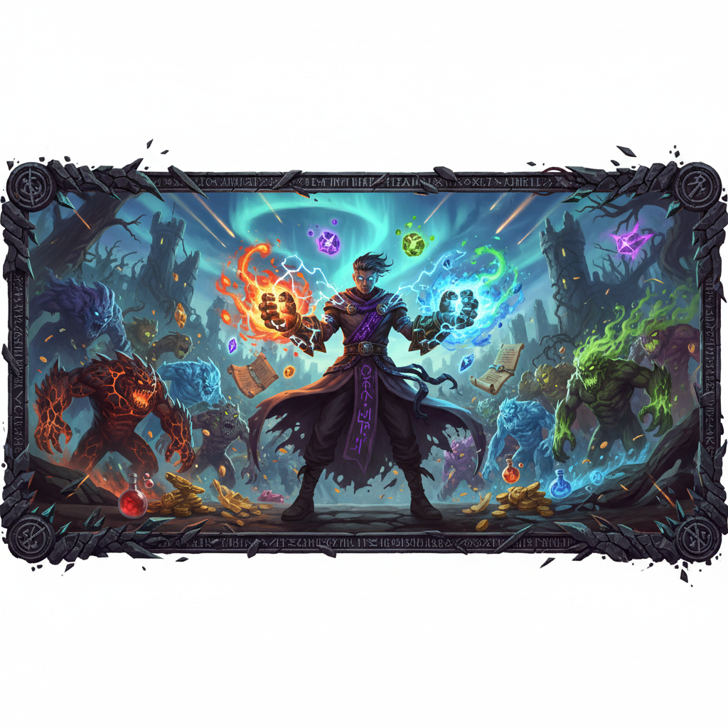 Elemental Gauntlet Survivor - third-person-action-brawler by Jabali AI
