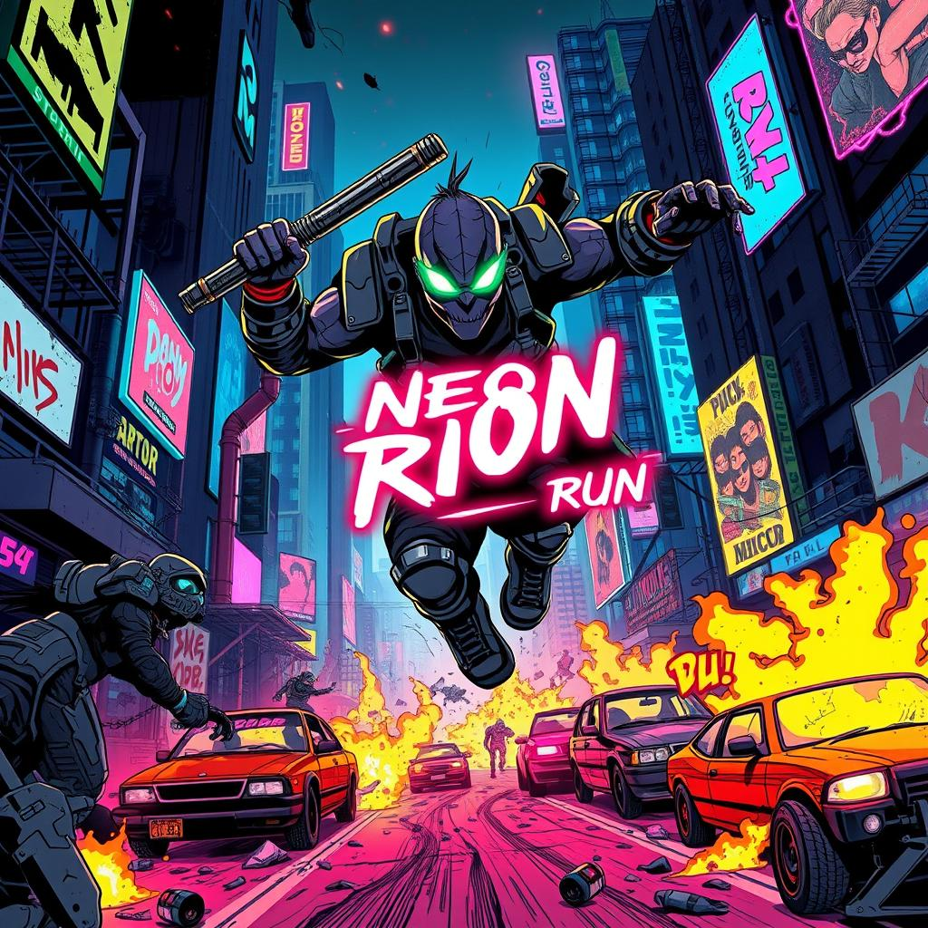 Neon Riot Run - Maze Shooter Arcade by Jabali AI