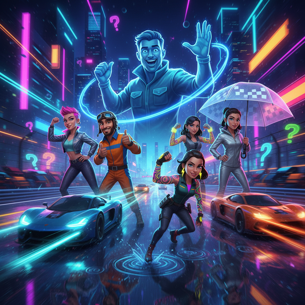 Neon Midnight Motors - Trivia Game by Jabali AI