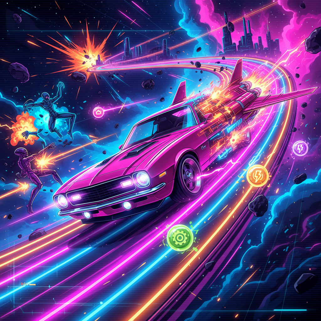 Neon Overdrive: Cosmic Legend - Directional Shooter by Jabali AI