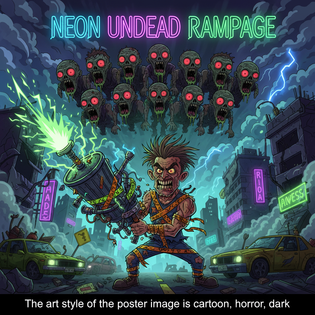 Neon Undead Rampage - Fixed Shooter Arcade by Jabali AI