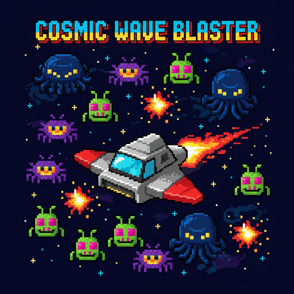 Cosmic Wave Blaster - Fixed Shooter Arcade by Jabali AI