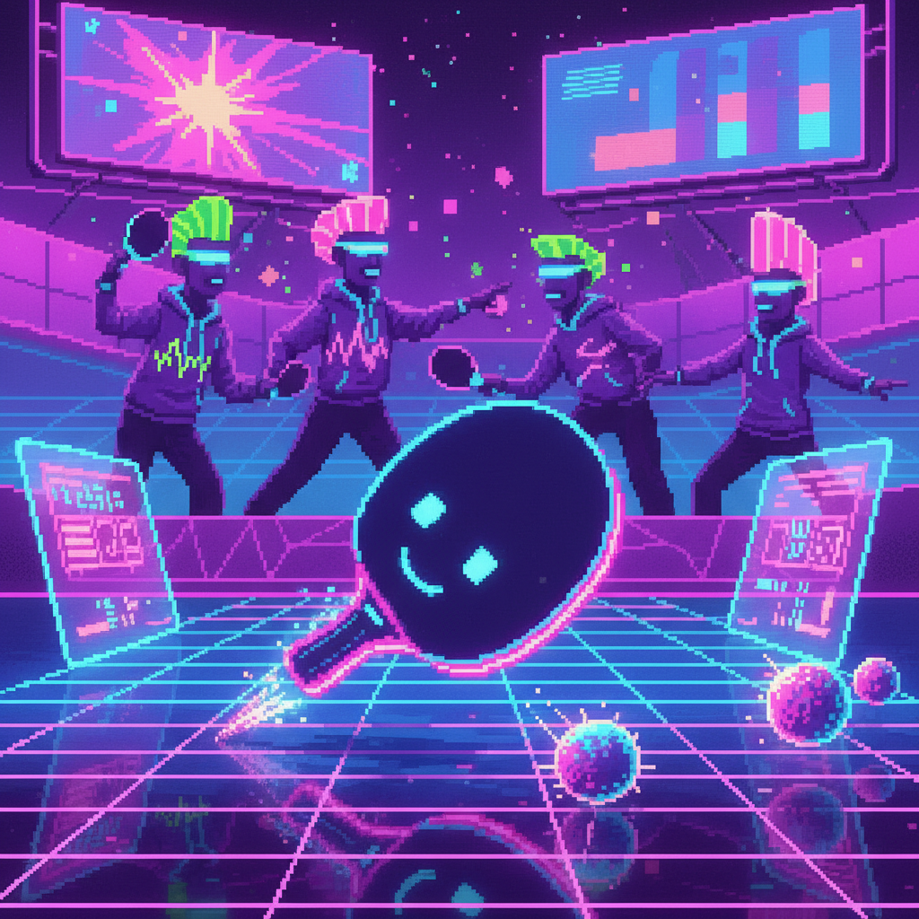 Neon Pong Rhythm Rally - Trivia Game by Jabali AI