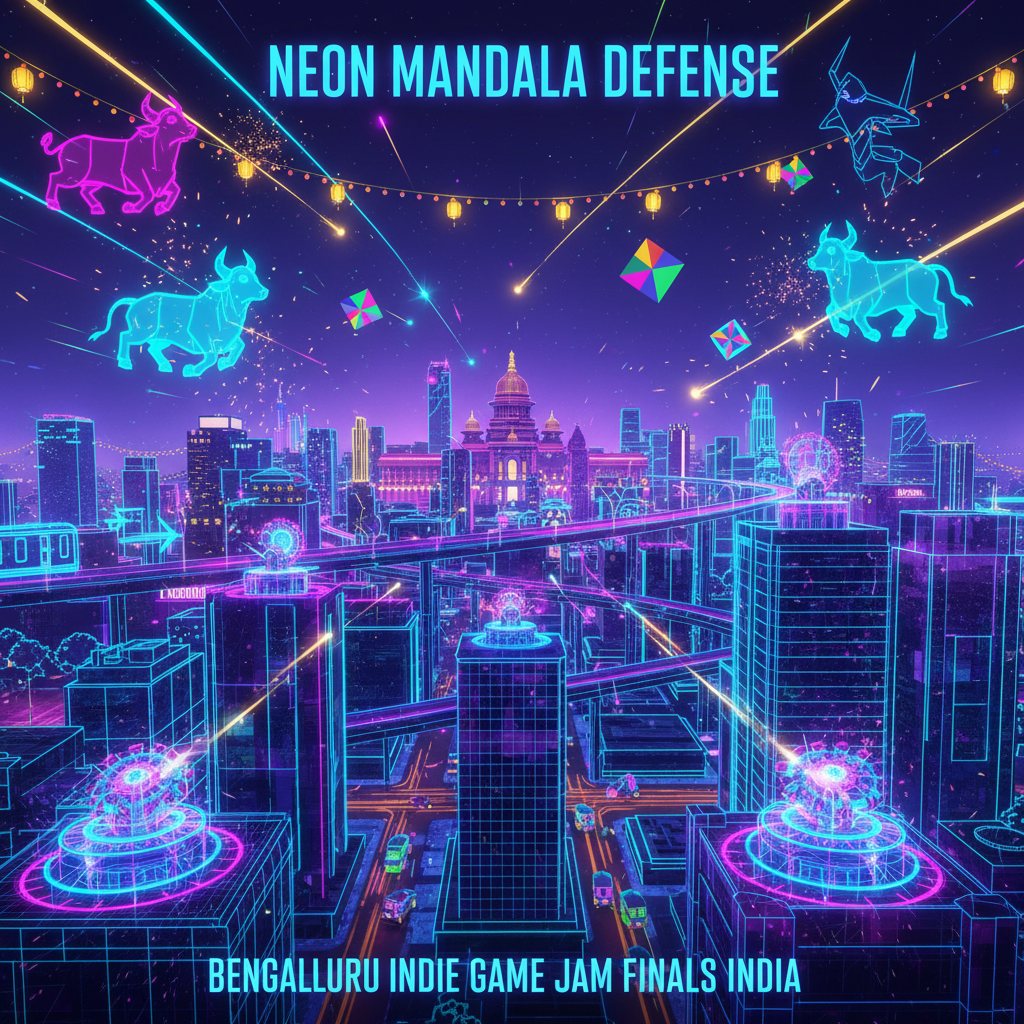 Neon Mandala Defense - Strategic Defense Arcade by Jabali AI