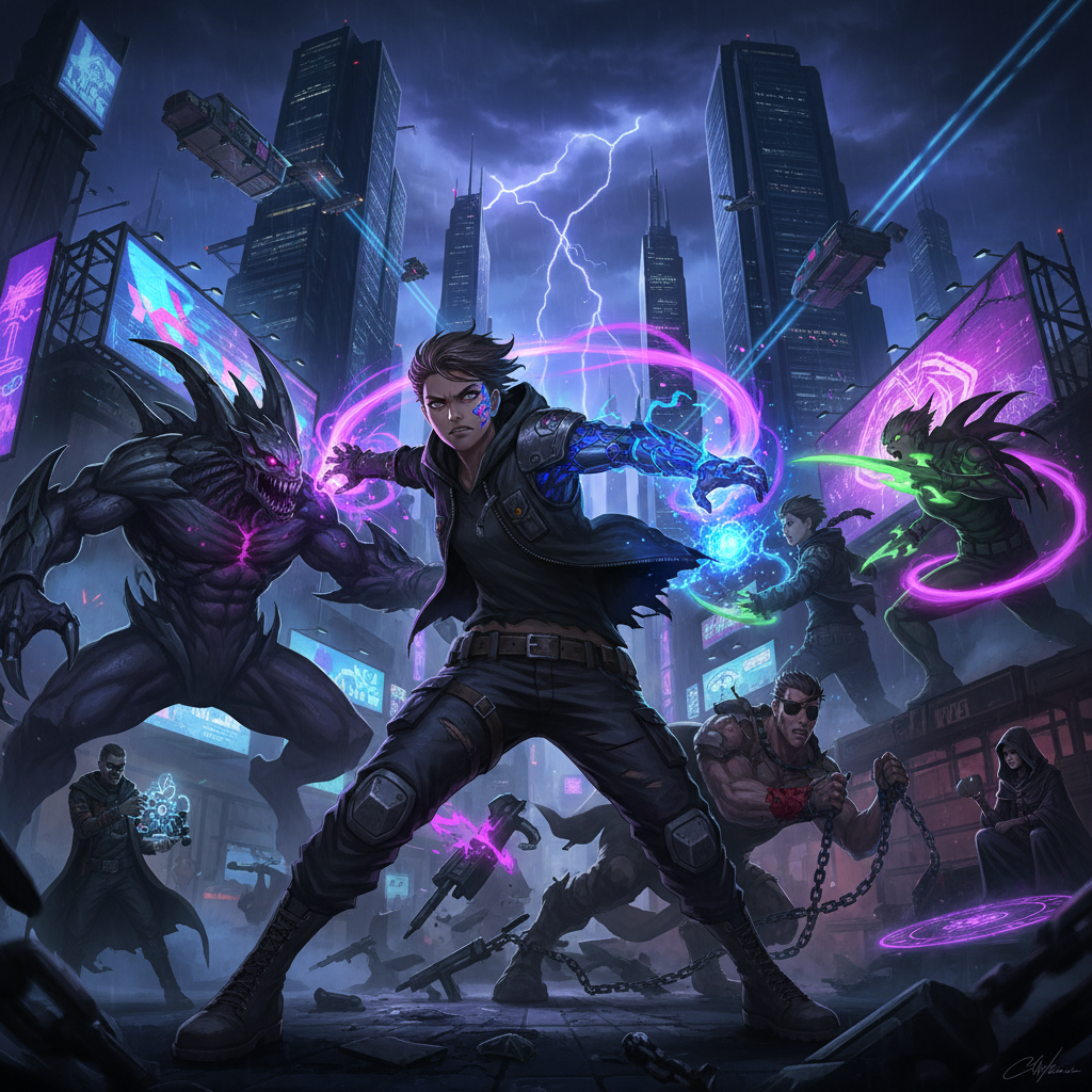 Neon Arcane Clash - Adventure RPG by Jabali AI