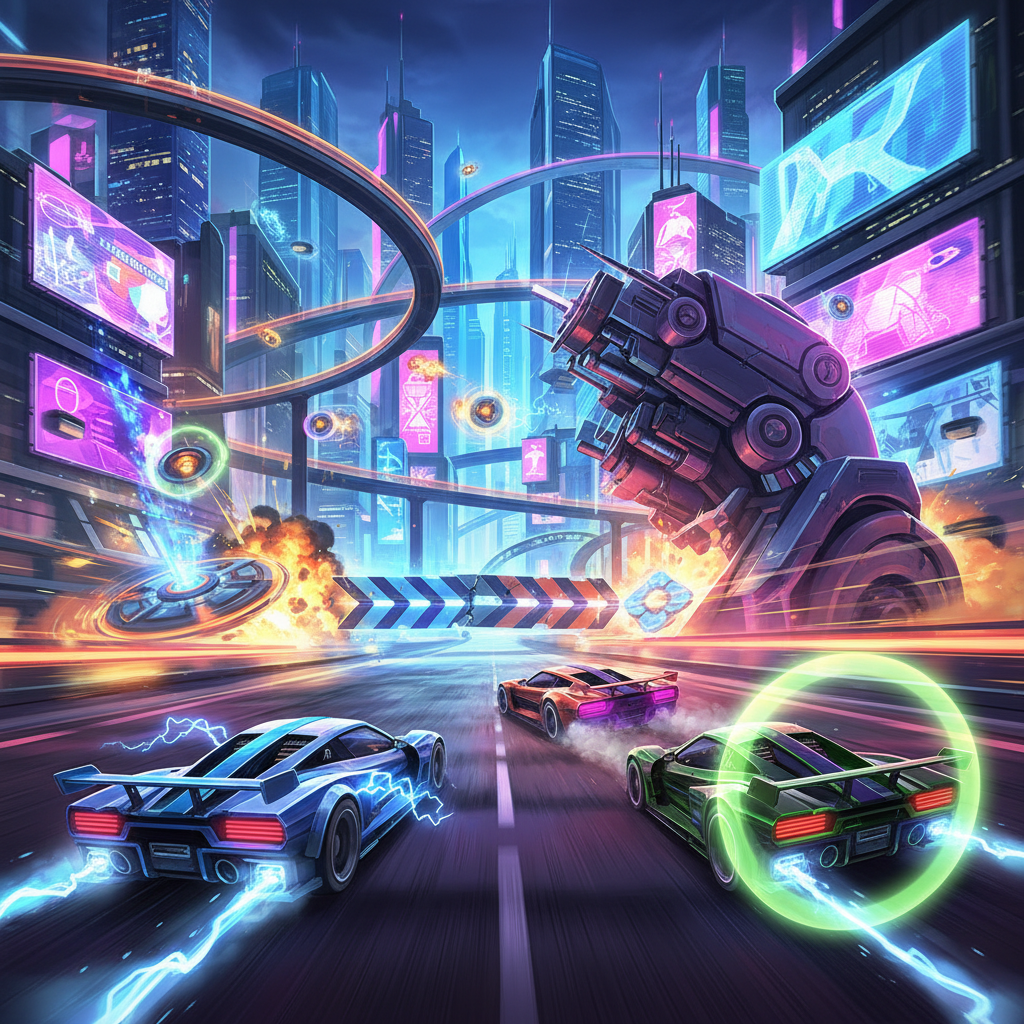 Neon Velocity: Combat Racers - 3D Racing by Jabali AI