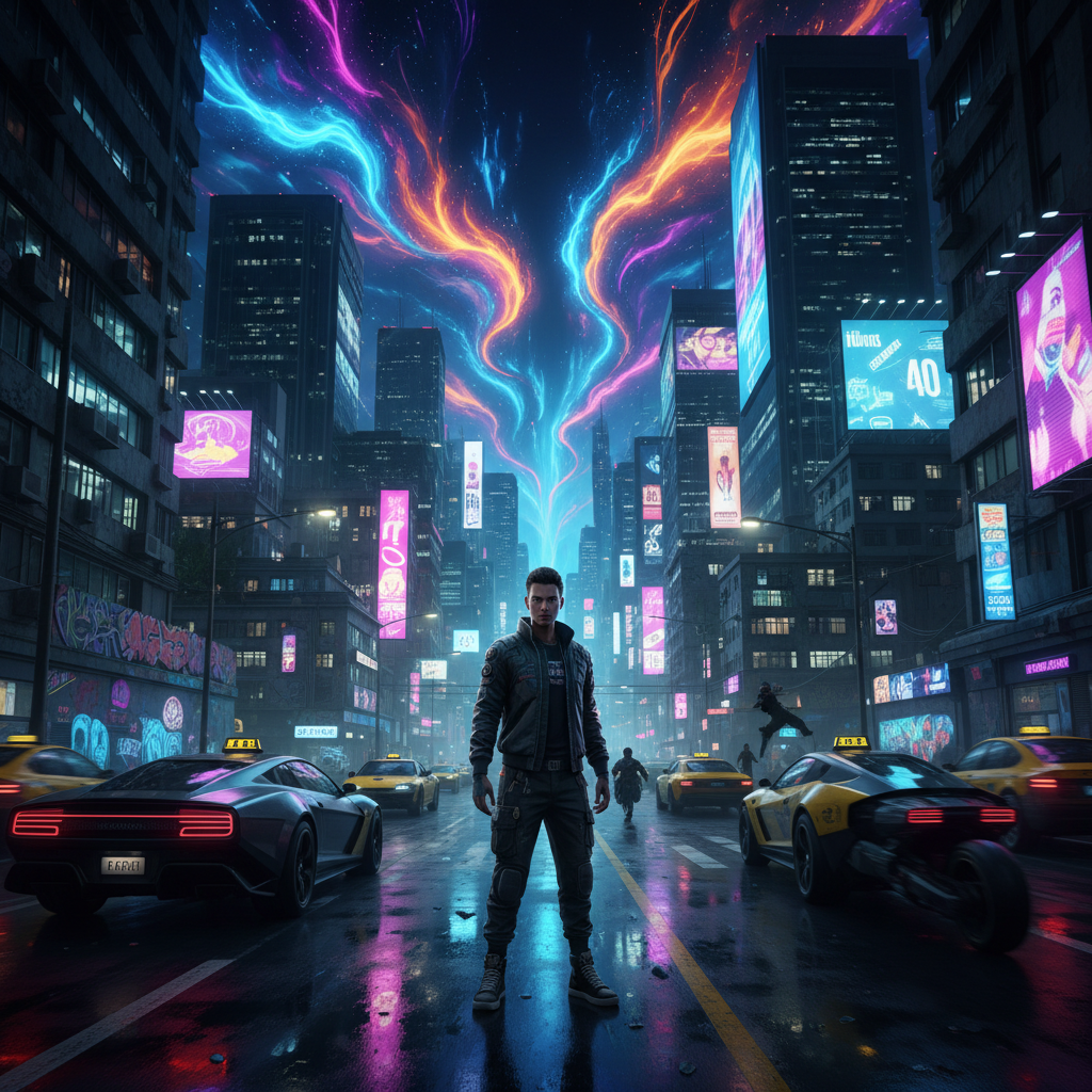 Neon City Ascent - 3D Open World by Jabali AI