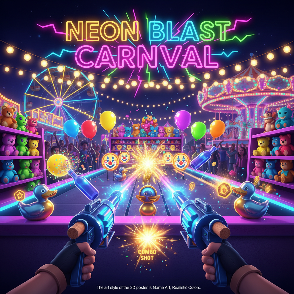 Neon Blast Carnival - Fixed Shooter Arcade by Jabali AI