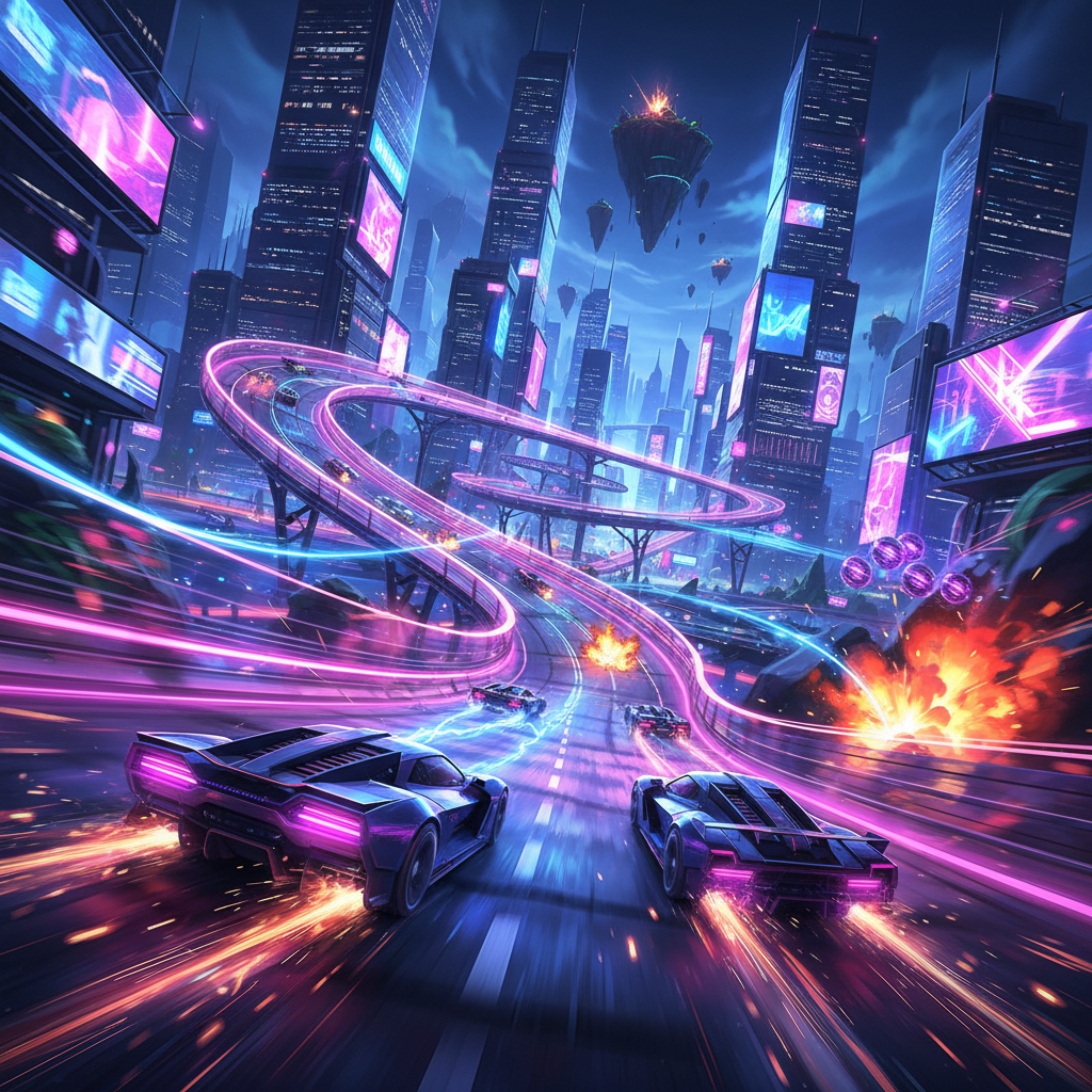 Neon Velocity: Circuit Clash - 3D Racing by Jabali AI