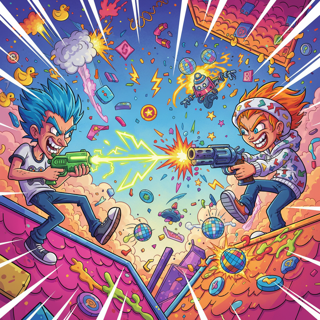 Neon Mayhem Showdown - Directional Shooter by Jabali AI