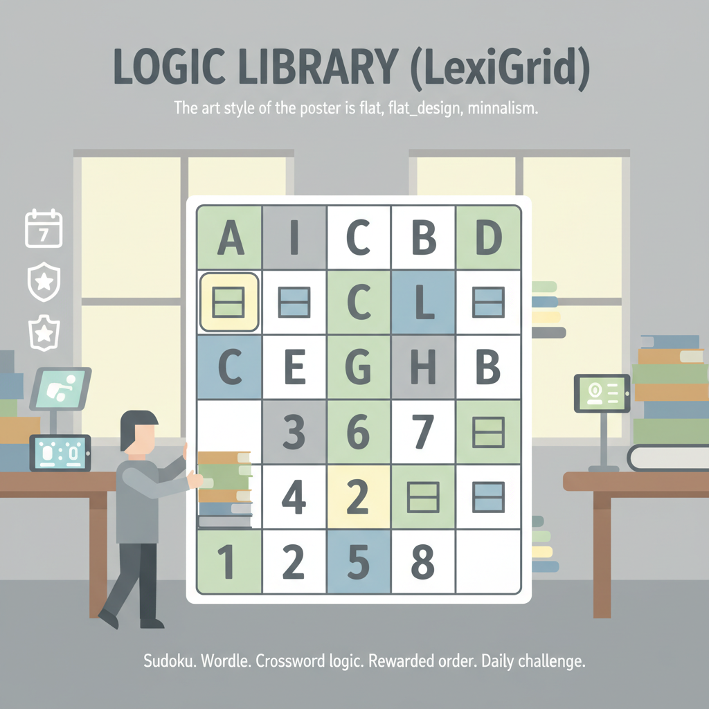 Logic Library - Grid-Based Puzzle by Jabali AI