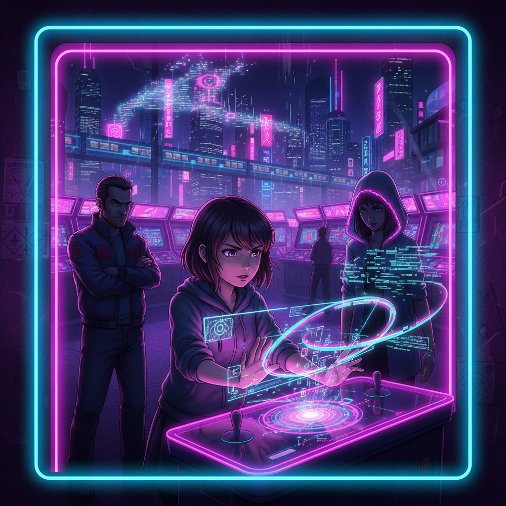 Quantum Arcade: Neon Gauntlet - Branching Interactive Story by Jabali AI