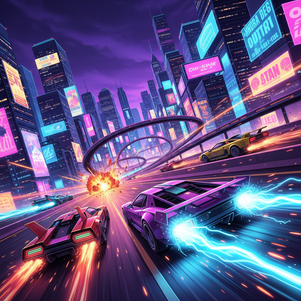Neon Clash Racers - 3D Racing by Jabali AI